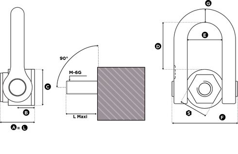 Anneau avec manille en inox | Traction Levage