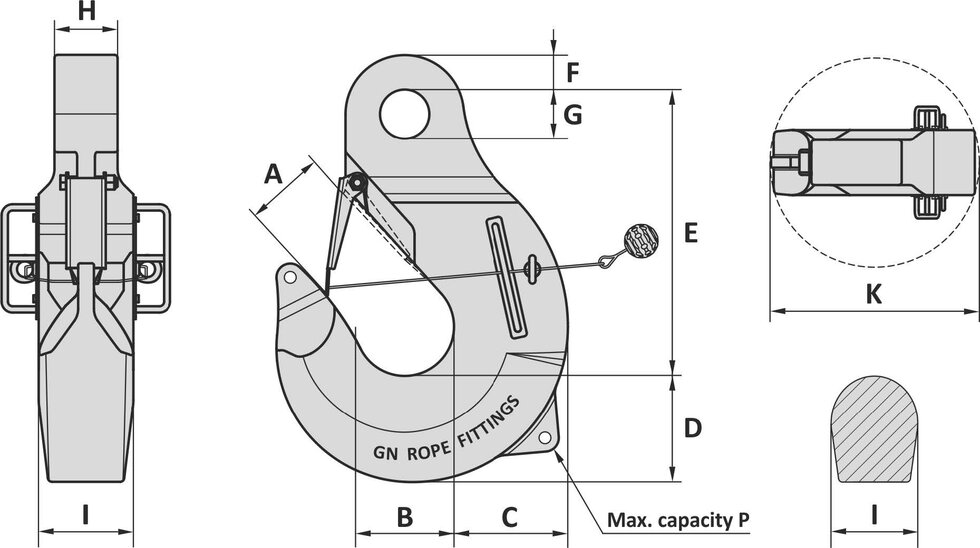 GN HK14 Softsling Friendly ROV Hook | Traction Levage