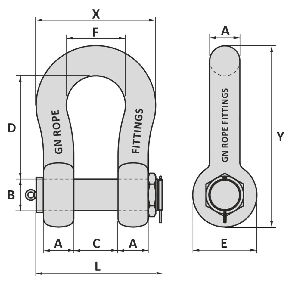 GN H10 Bow Shackle- Safety Pin | Traction Levage