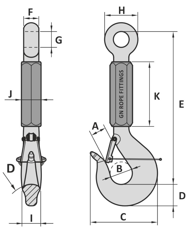 GN HK5 ROV Shank Hook | Traction Levage
