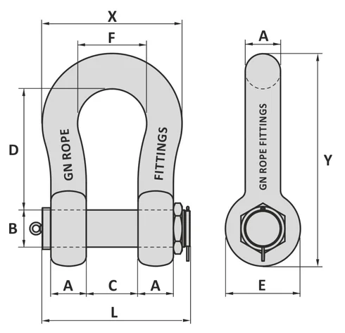 GN H10 Bow Shackle- Safety Pin | Traction Levage