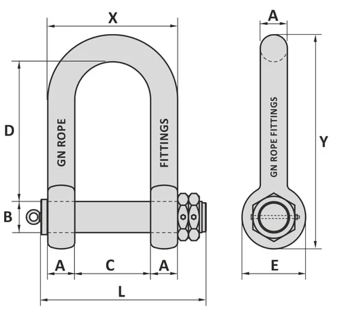 GN H11 Heavy Duty Double Nut Shackle | Traction Levage