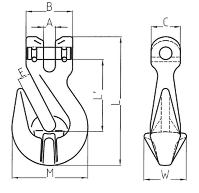 Grab Hook GHC POWERTEX Clevis G10 | Traction Levage