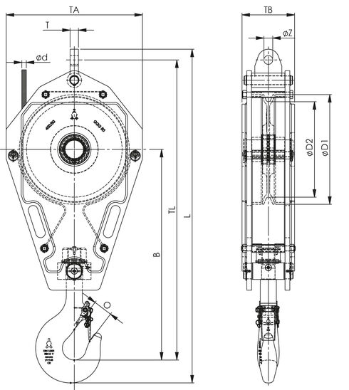 Fast Reeve Crane Blocks 1 sheave | Traction Levage