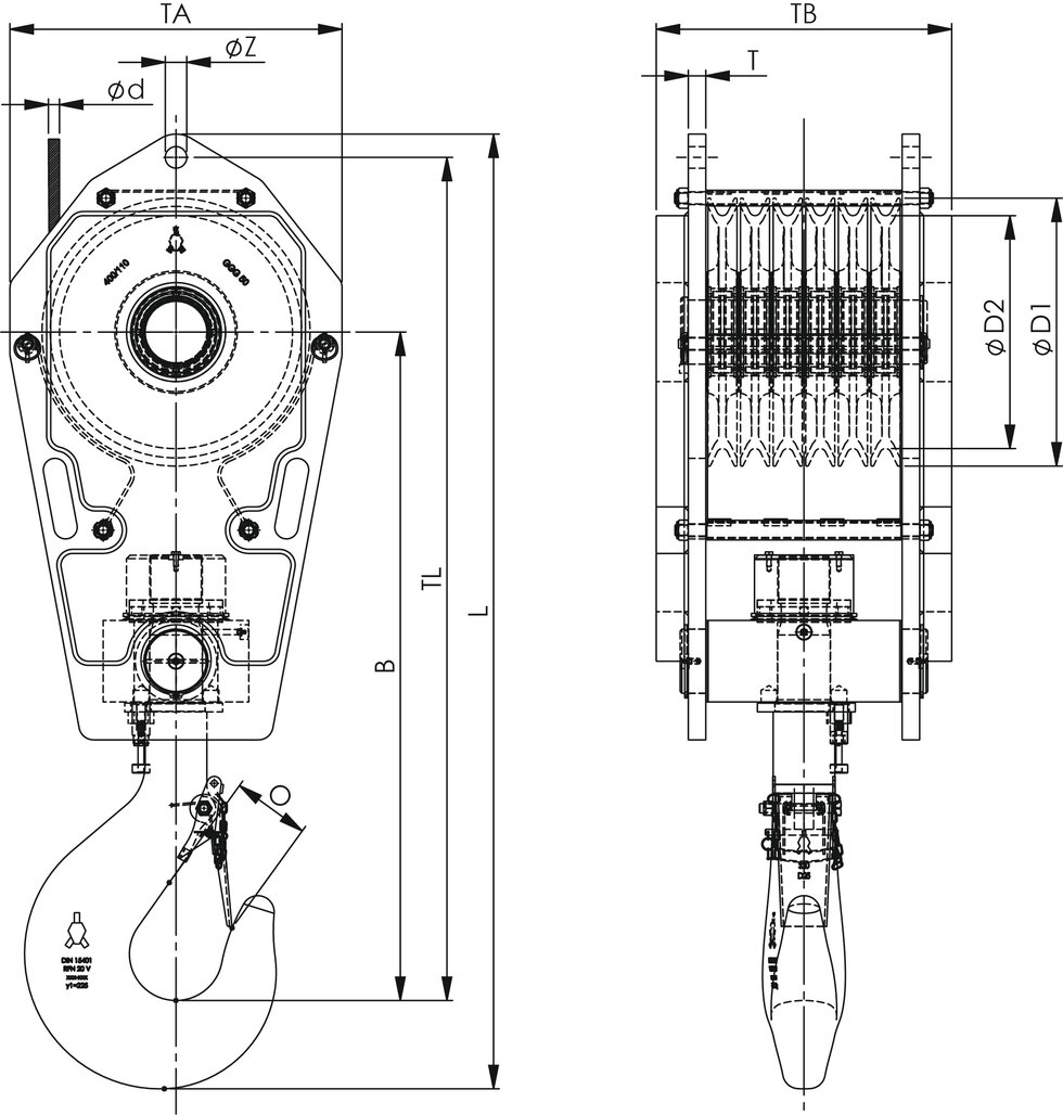Fast Reeve Crane Blocks 6 sheave | Traction Levage