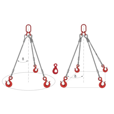 Wire Rope Sling - 3 and 4 legs | Traction Levage