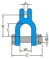 Clevis Shackle X-066, painted grade 100 shackle | Traction Levage